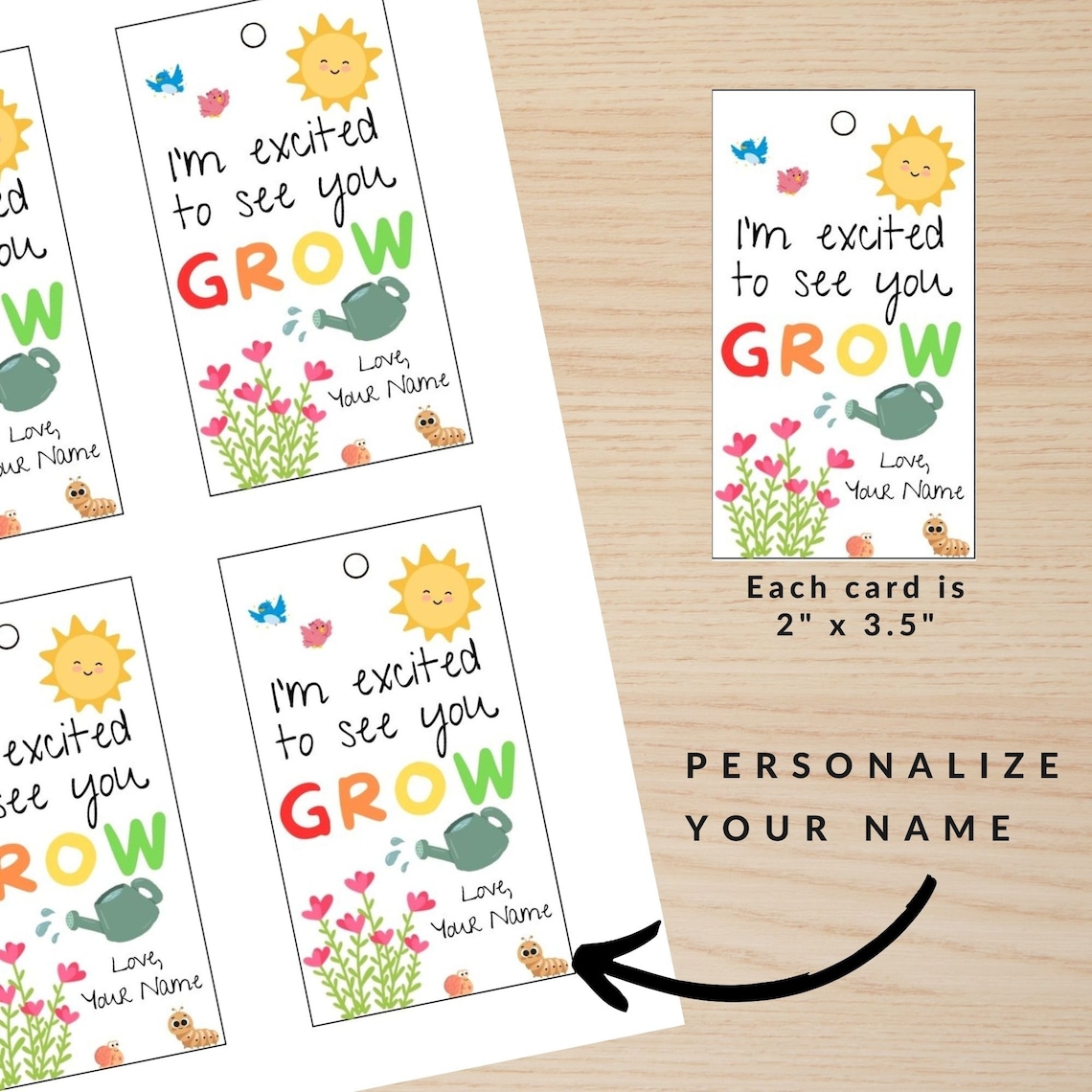First Day of School Gift Tags, Printable I'm Excited to See You Grow ...