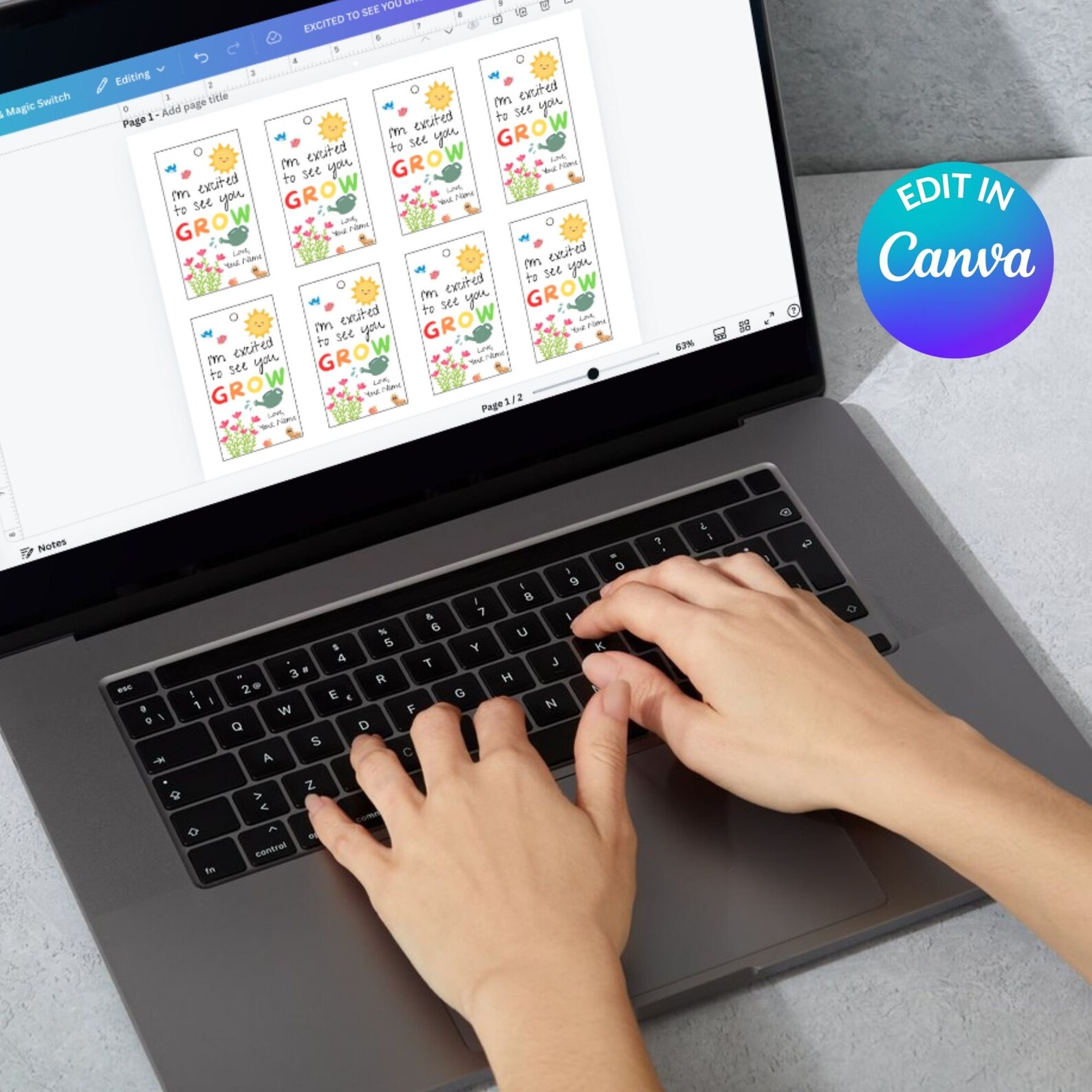 First Day of School Gift Tags, Printable I'm Excited to See You Grow ...