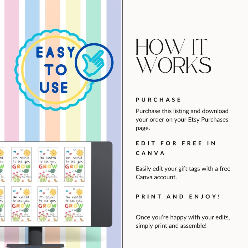 First Day of School Gift Tags, Printable I'm Excited to See You Grow ...