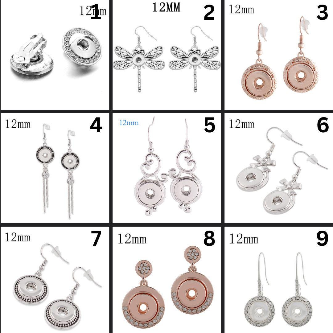 12mm Snap Jewelry Earrings - Item# 7553-4442-1140-1118-1103-1119-1117 ...