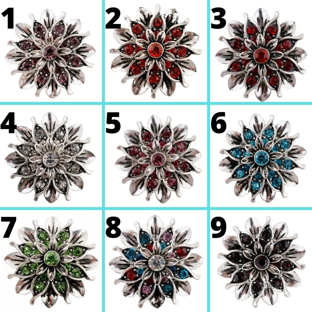 18mm/20mm Large Flower Snaps - Item#7654-7655-7656-7657-7658-7659-7660 ...