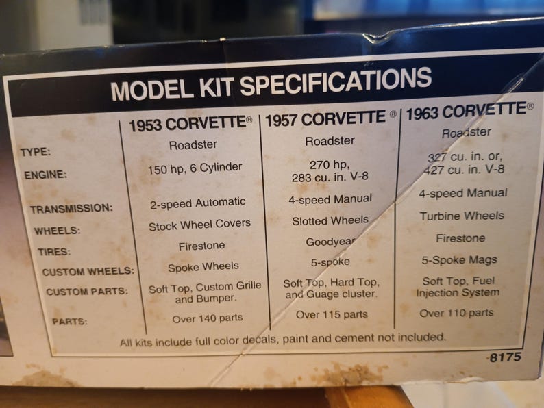 1993 Three Piece Corvette Model Kit - Etsy
