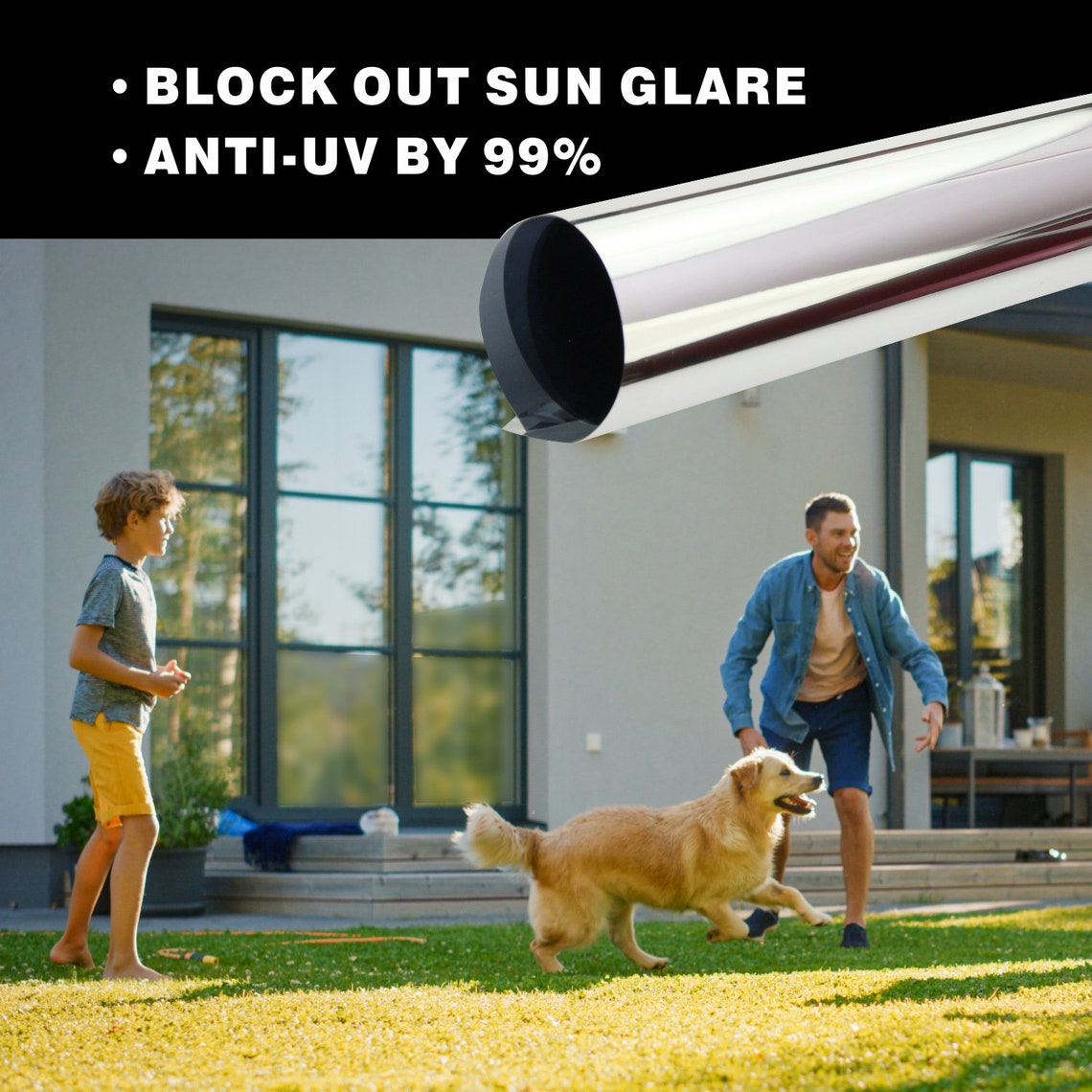One Way Silver Reflective Mirror Window Tint Glass Block Heat UV Glare ...