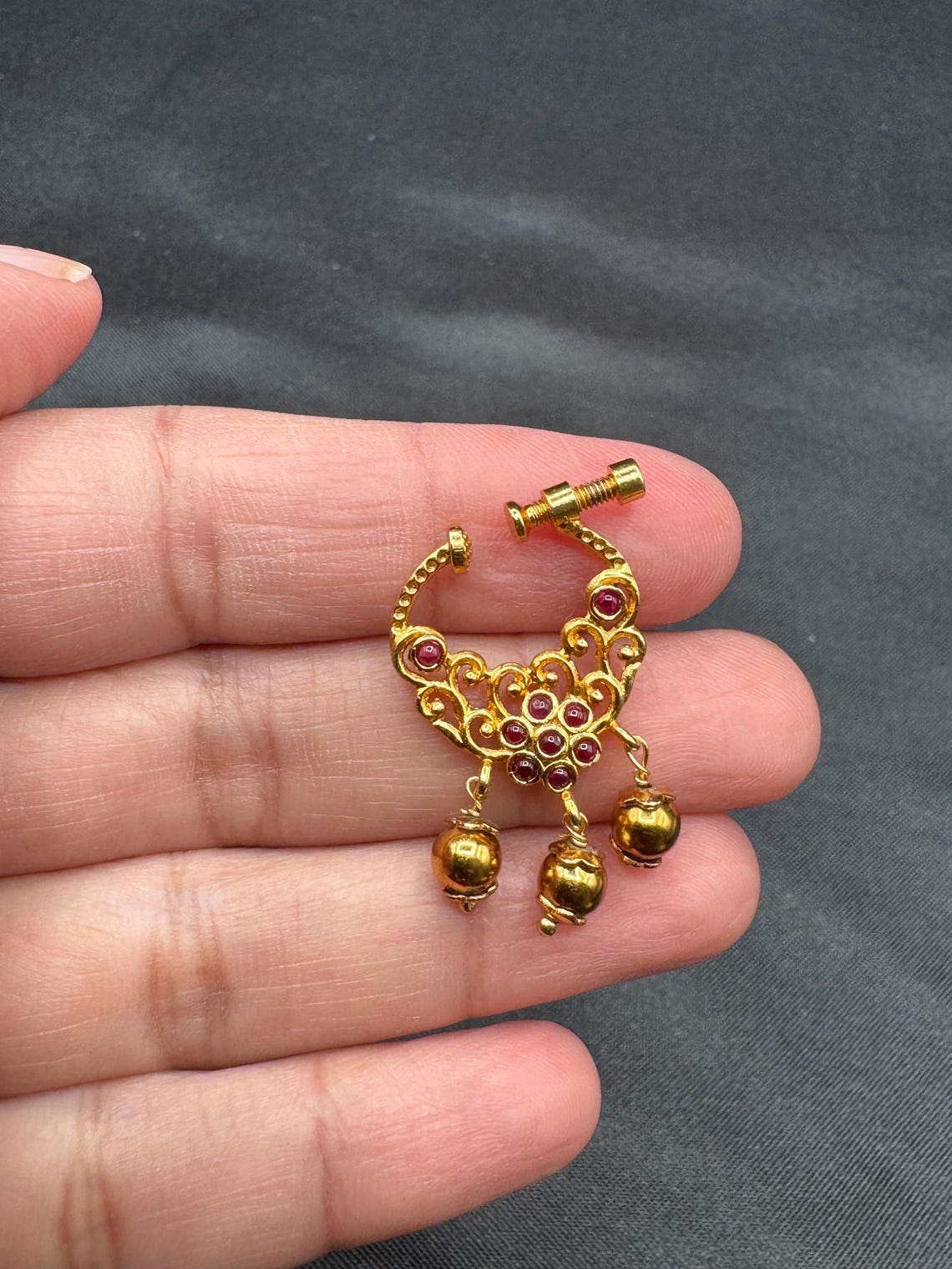 Flower Nose Ring/ CZ Stones Nose Rig/ Nuth/ Mukku Pudaka/ Mukuthi ...