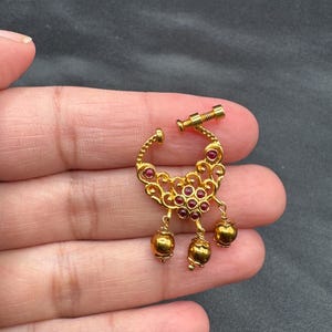 Flower Nose Ring/ CZ Stones Nose Rig/ Nuth/ Mukku Pudaka/ Mukuthi ...