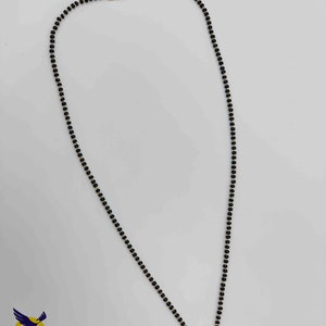 Small CZ Stones & Ruby Pendant/ Party Wear Chain/ Black Beads Chain ...