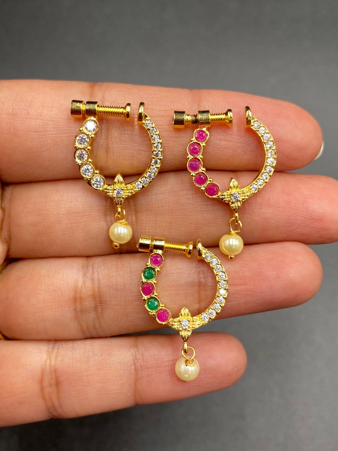Nose Ring/ Studs/ Mukku Pudaka/ Wedding Jewelry/ Mukuthi/ Stud - Etsy ...