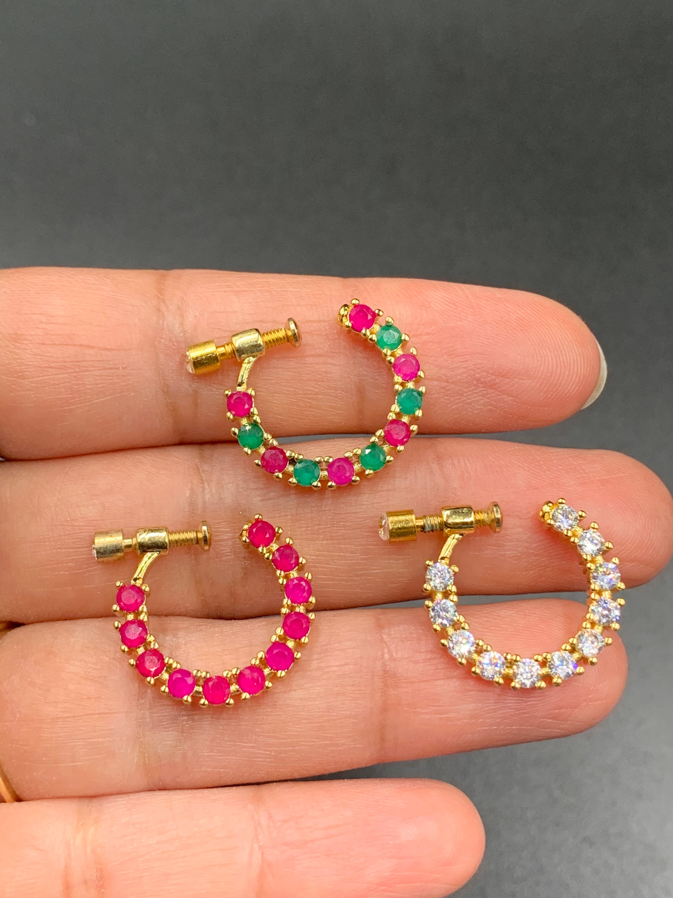 Nose Ring/ Nuth/ Mukku Pudaka/ Mukuthi/ Pressing Nose Ring/ - Etsy