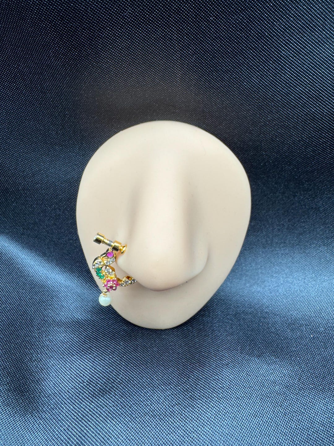 Nose Ring/ Nuth/ Mukuthi/ Mukku Pudaka/ Clip on Nose Ring/ Pressing ...