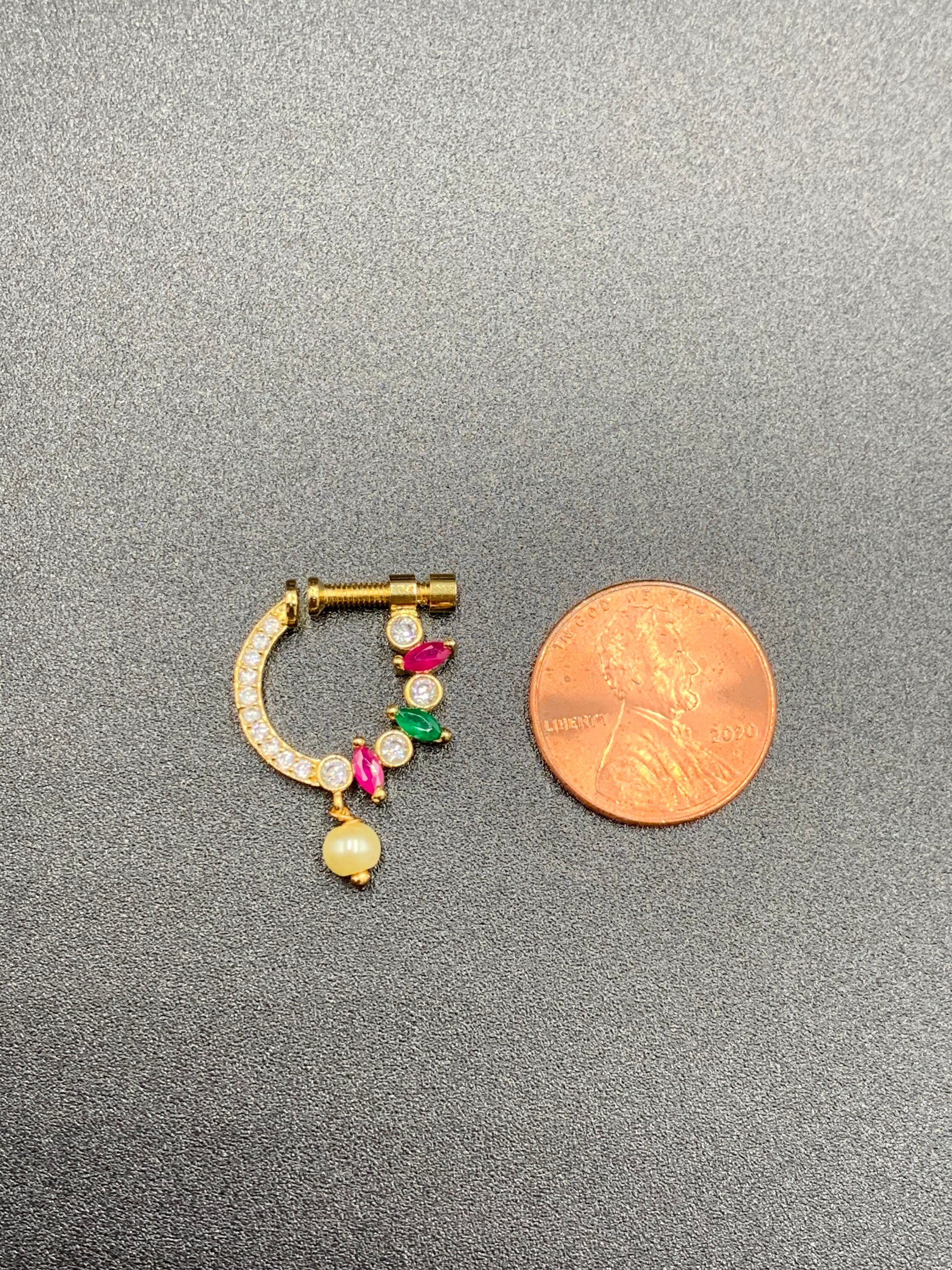 Nose Ring/ Nuth/ Mukku Pudaka/ Mukuthi/ Studs/ Stones Nose | Etsy