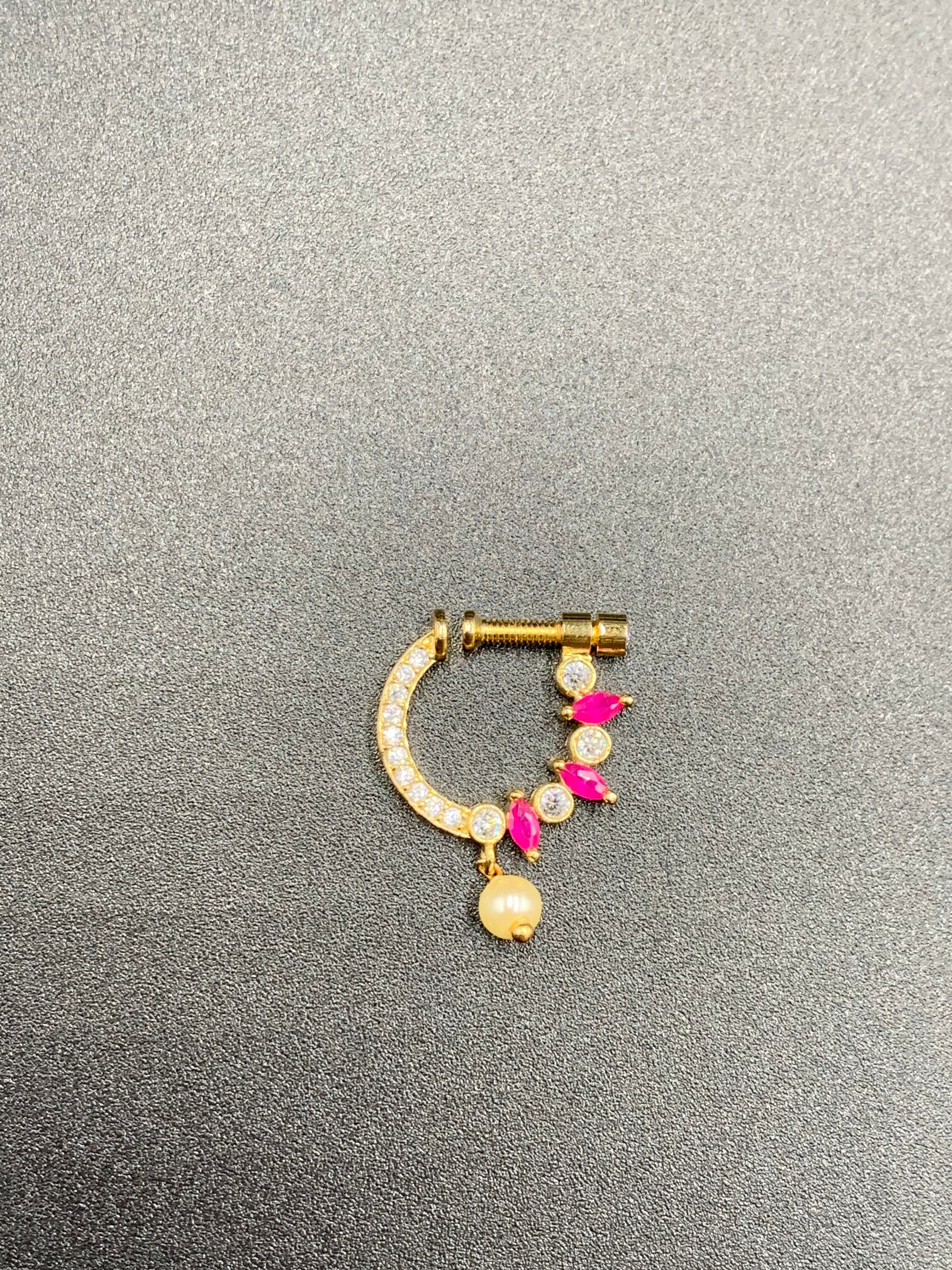 Nose Ring/ Nuth/ Mukku Pudaka/ Mukuthi/ Studs/ Stones Nose | Etsy