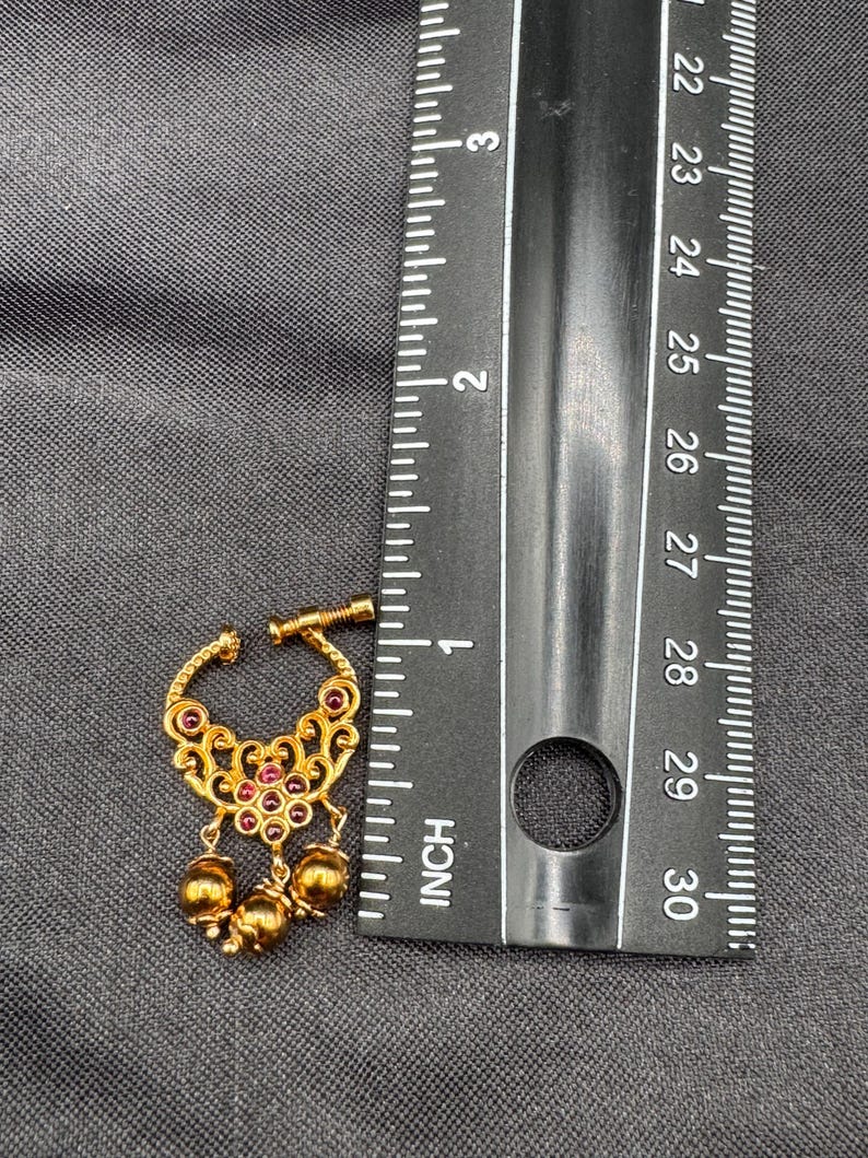 Flower Nose Ring/ CZ Stones Nose Rig/ Nuth/ Mukku Pudaka/ Mukuthi ...