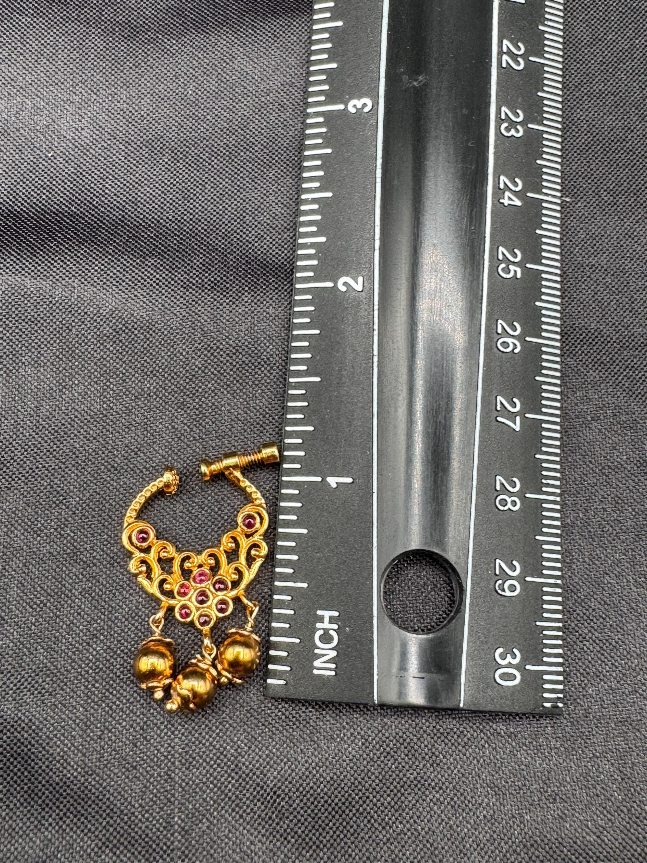 Flower Nose Ring/ CZ Stones Nose Rig/ Nuth/ Mukku Pudaka/ Mukuthi ...