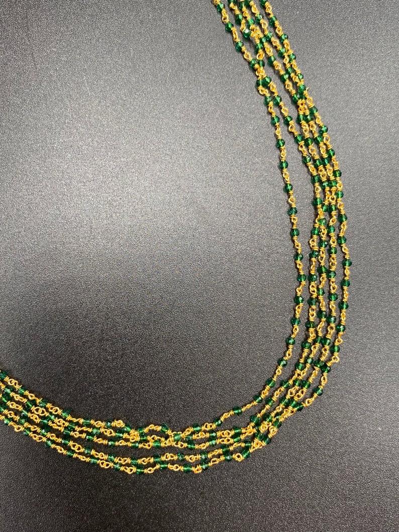Green Beads Chain/ Green Crystal Beads Chain/ Emerald Beads/ - Etsy