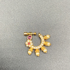 Mukku Pudaka/ Mukuthi/ Pressing Nose Ring/ Nose Stud/ Stones Nose Ring ...