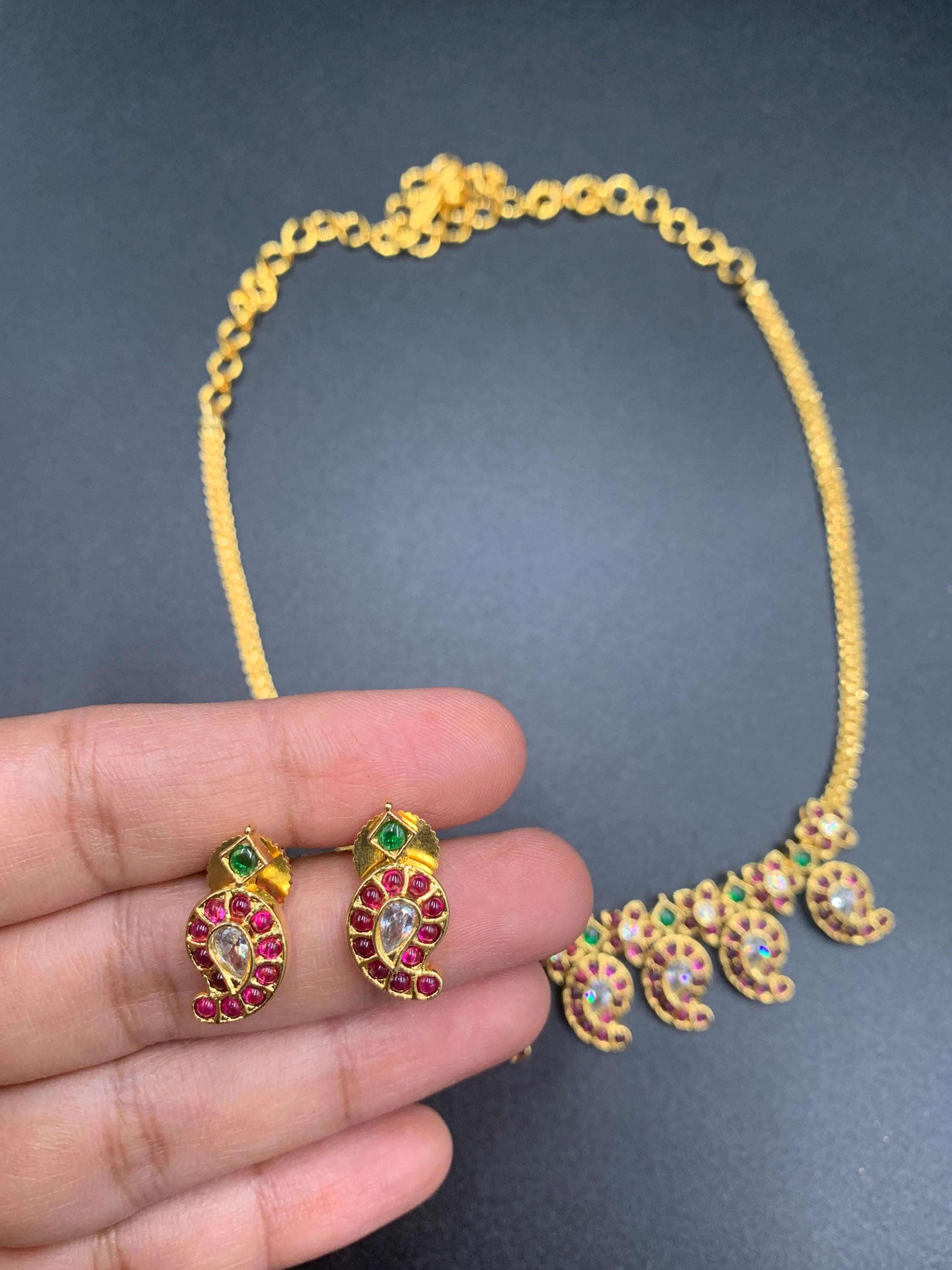 Necklace Set/ Mango Design Necklace Set/ Party Wear Necklace/ | Etsy