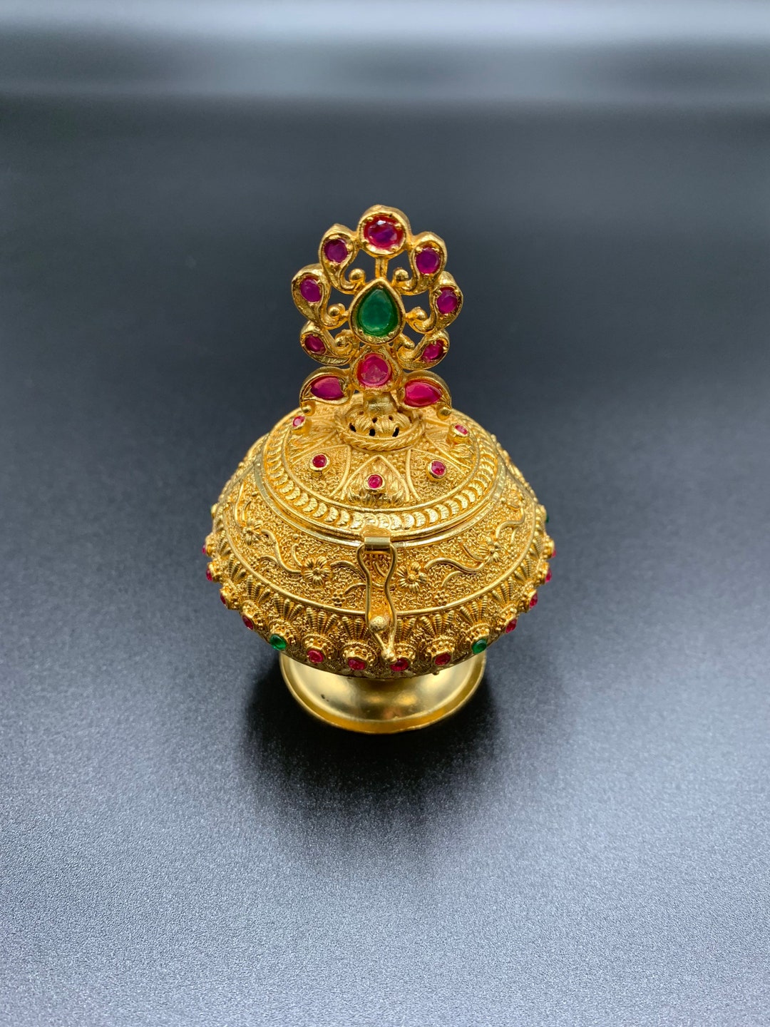 Flower Design Box/ Kumkum Box/ Puja Box/ Ring Box/ Antique Box/ Stones ...