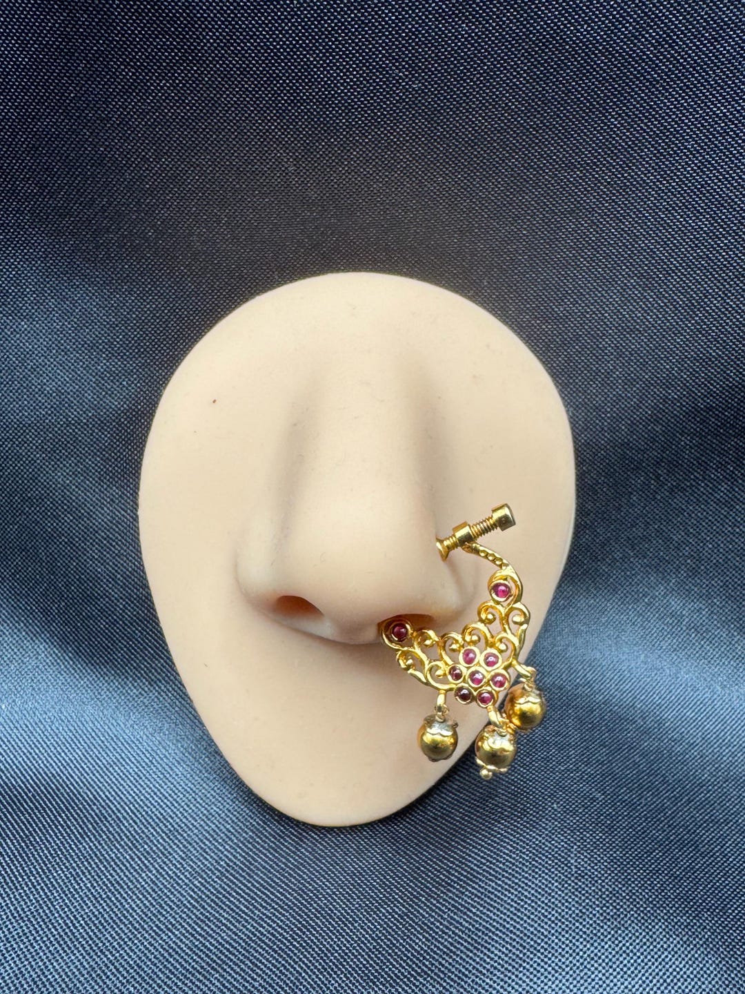 Flower Nose Ring/ CZ Stones Nose Rig/ Nuth/ Mukku Pudaka/ Mukuthi ...