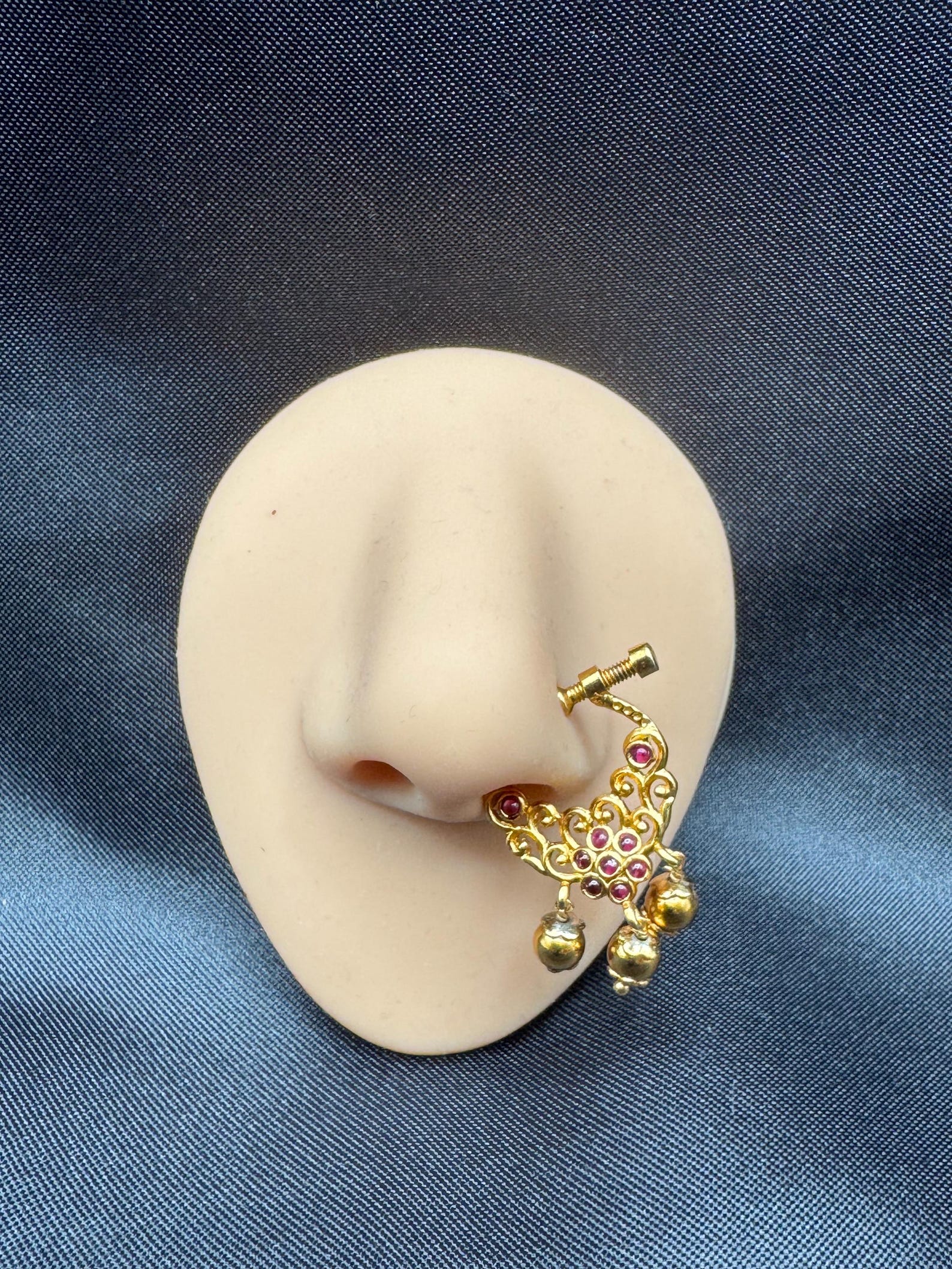 Flower Nose Ring/ CZ Stones Nose Rig/ Nuth/ Mukku Pudaka/ Mukuthi ...