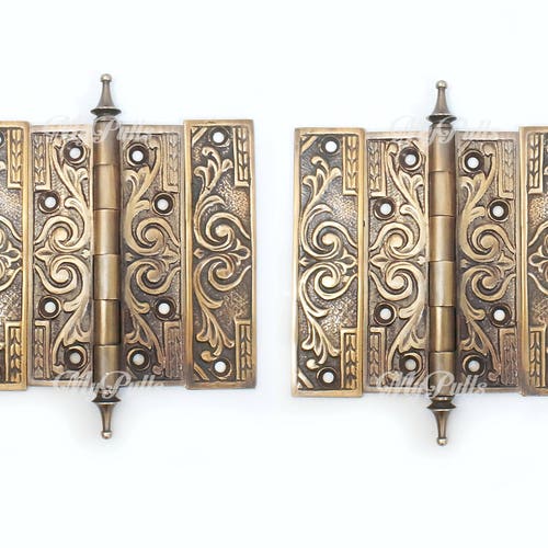 Pair / 2 Pcs Antique Vintage Solid Brass Large Door HINGES - Etsy