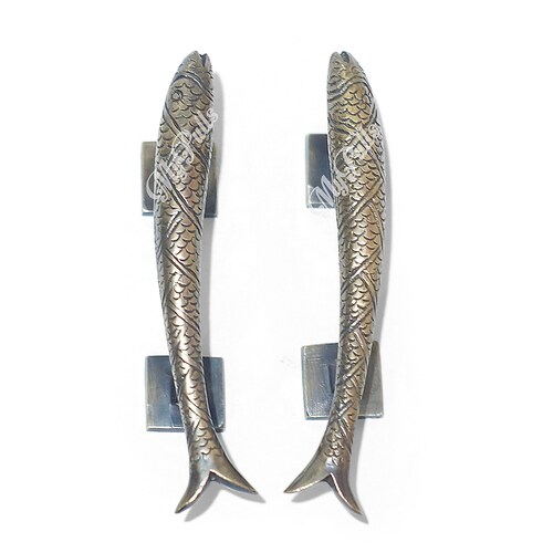 Brass Fish Door Handle Set 2 Handles - Etsy