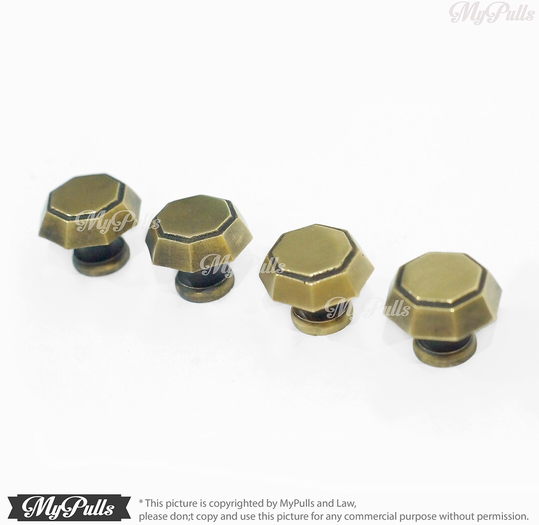 SOLID BRASS Retro Bottle Caps Knob Pulls Handle Cabinet Drawer Dresser ...