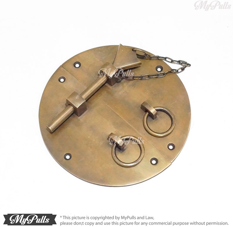 5.90 Solid Brass Retro Round Latch With Ring Pull | Etsy