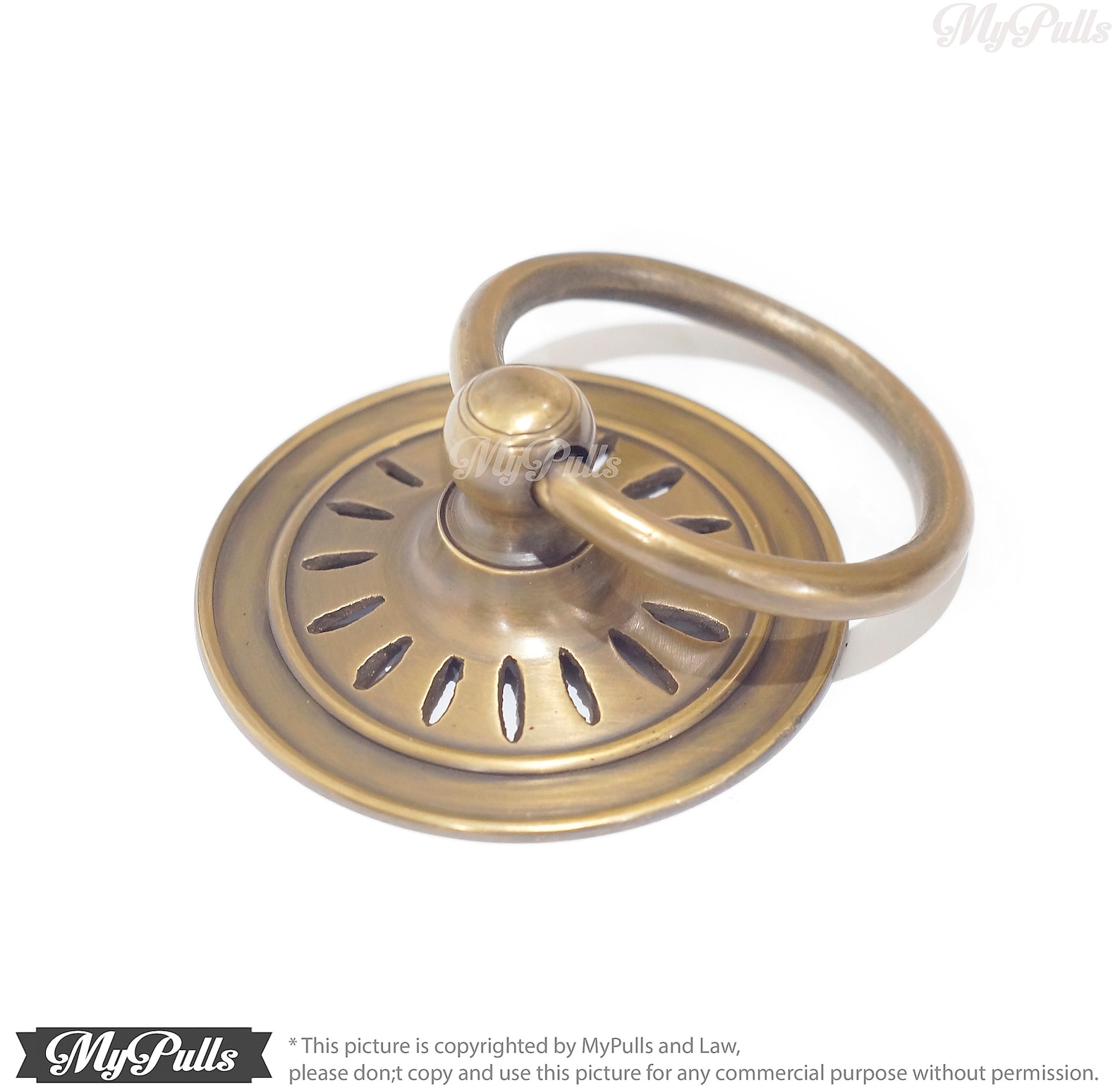 3.54" 2 Pcs Solid Brass Big Round Ring Pull Handle | Brass Door Cabinet ...