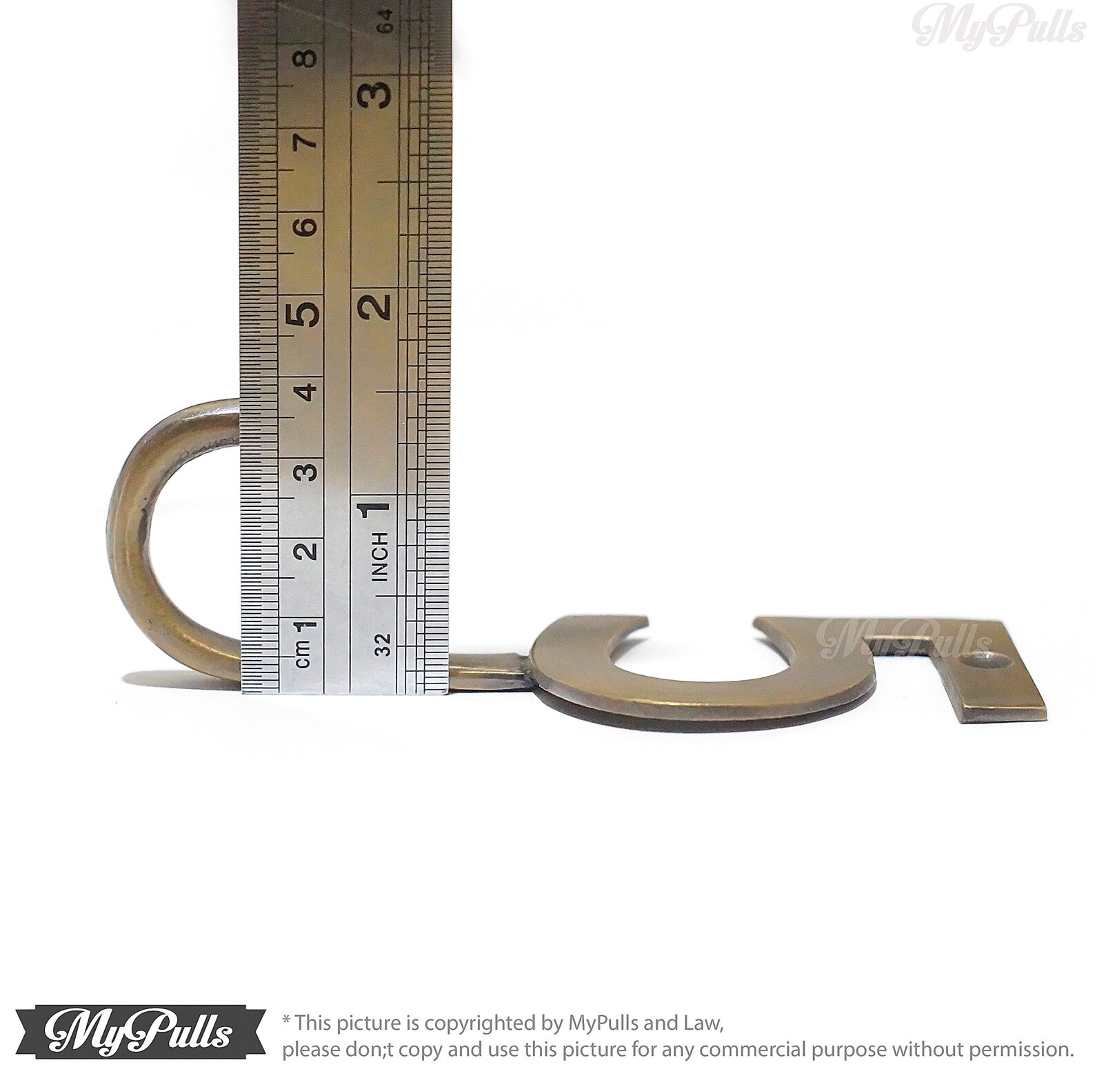 Solid Brass Lucky Number 5 Five Wall Hook, Strong Brass Coat Hook, Hat ...