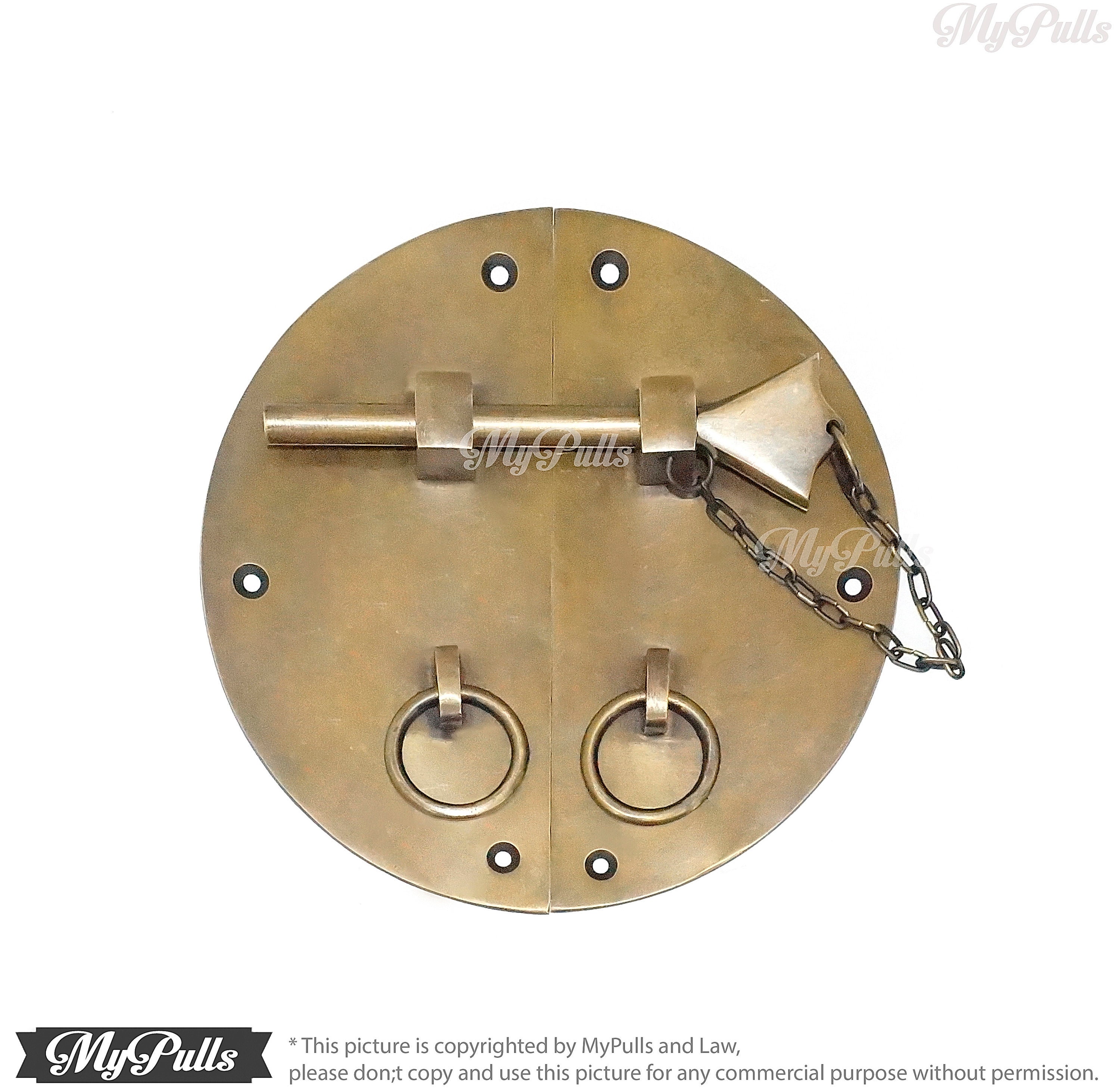 5.90 Solid Brass Retro Round Latch With Ring Pull - Etsy