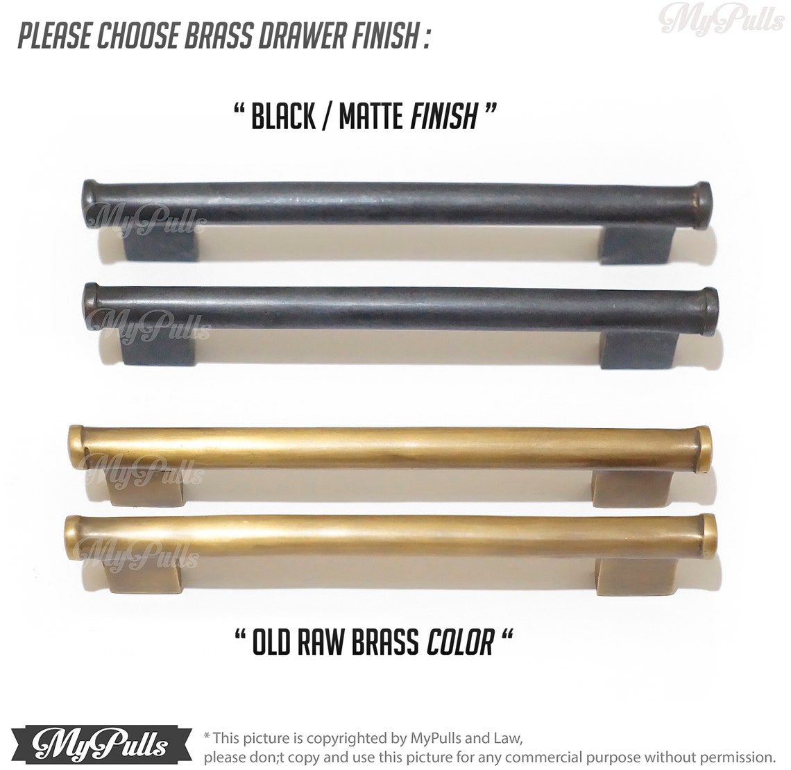 Solid Brass RETRO Round Handle Pulls Black Doff and Antique - Etsy