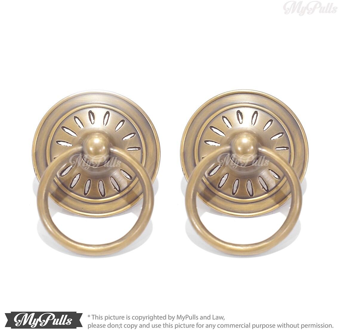 3.54" 2 Pcs Solid Brass Big Round Ring Pull Handle | Brass Door Cabinet ...