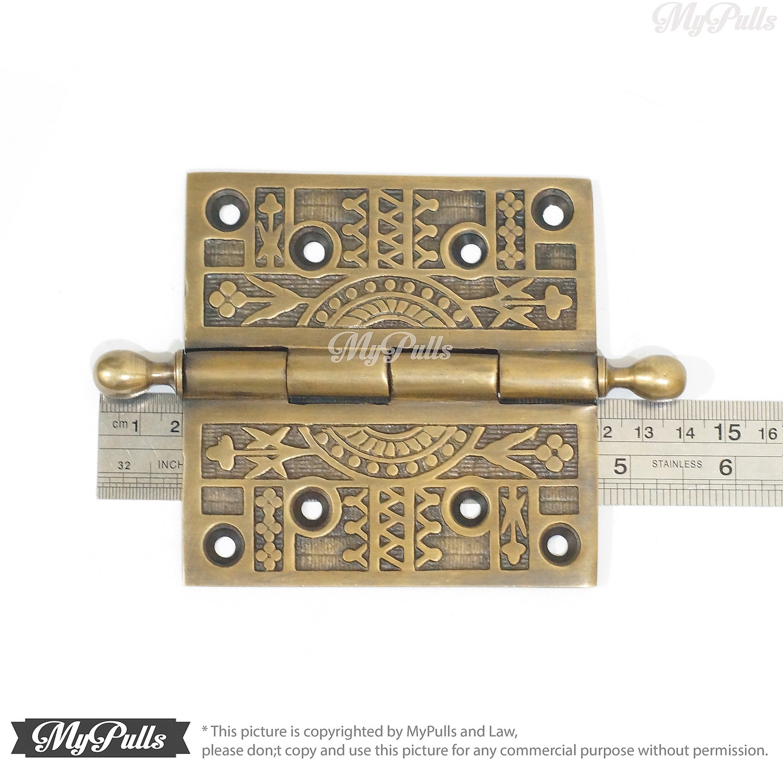 2 Pcs Solid Brass Door Hinges Classic Door Hinges With | Etsy