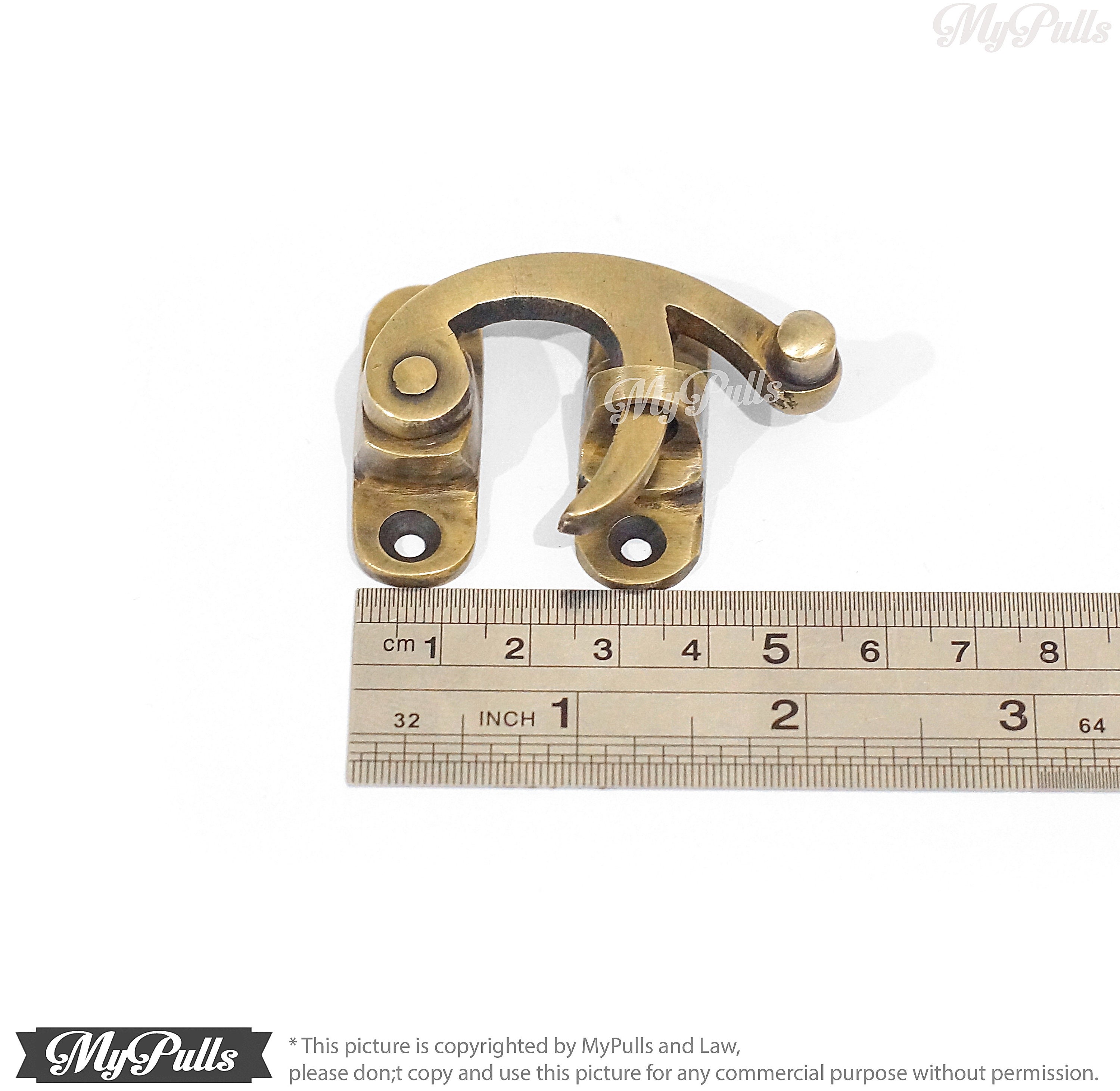 1.61" Solid Brass Box Latch, Trunk Latch, Jewelry Locking BOX Hook ...