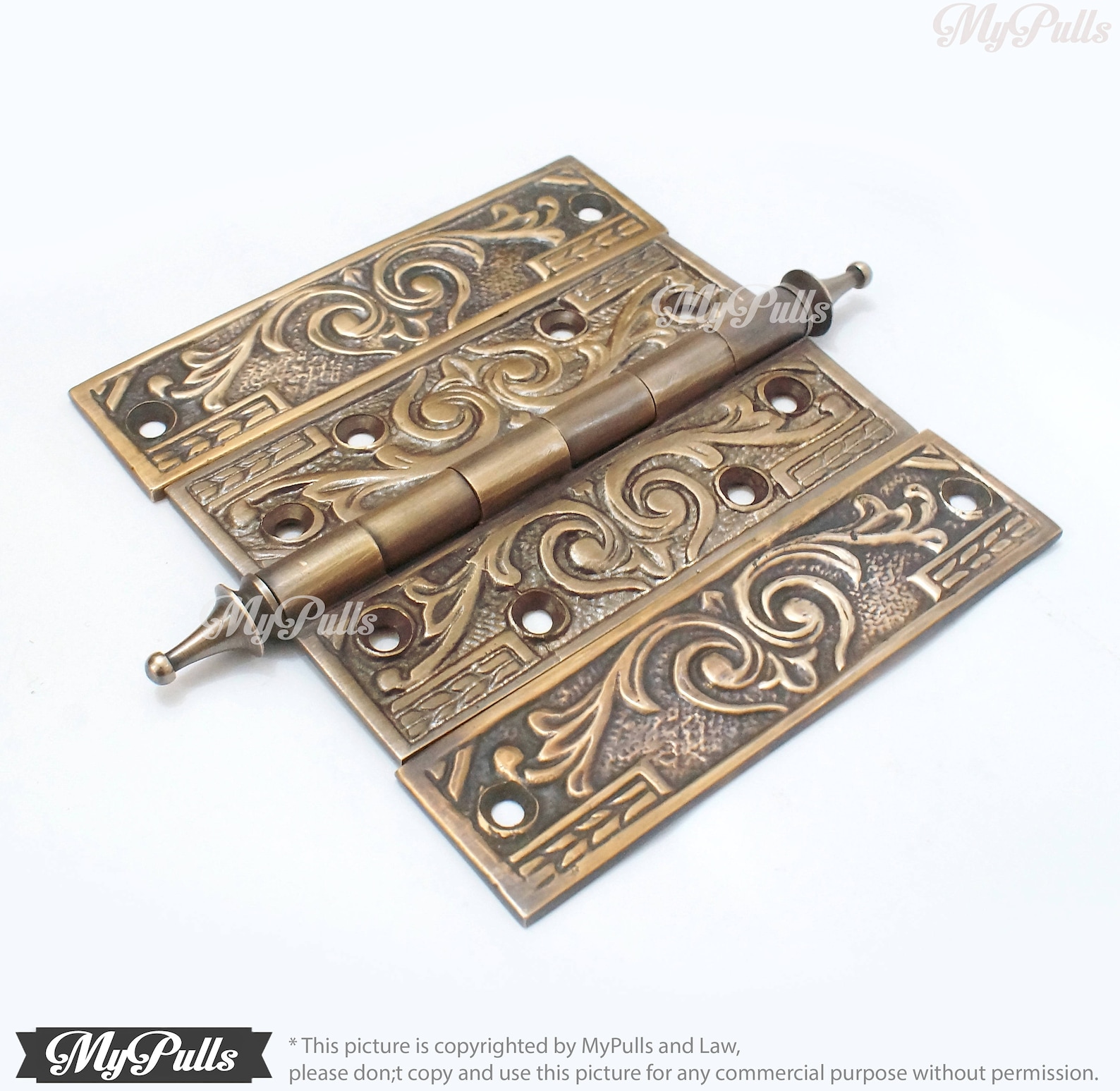 RARE Hinges 6.50" in Pair SOLID BRASS Victorian Large Carving Door ...