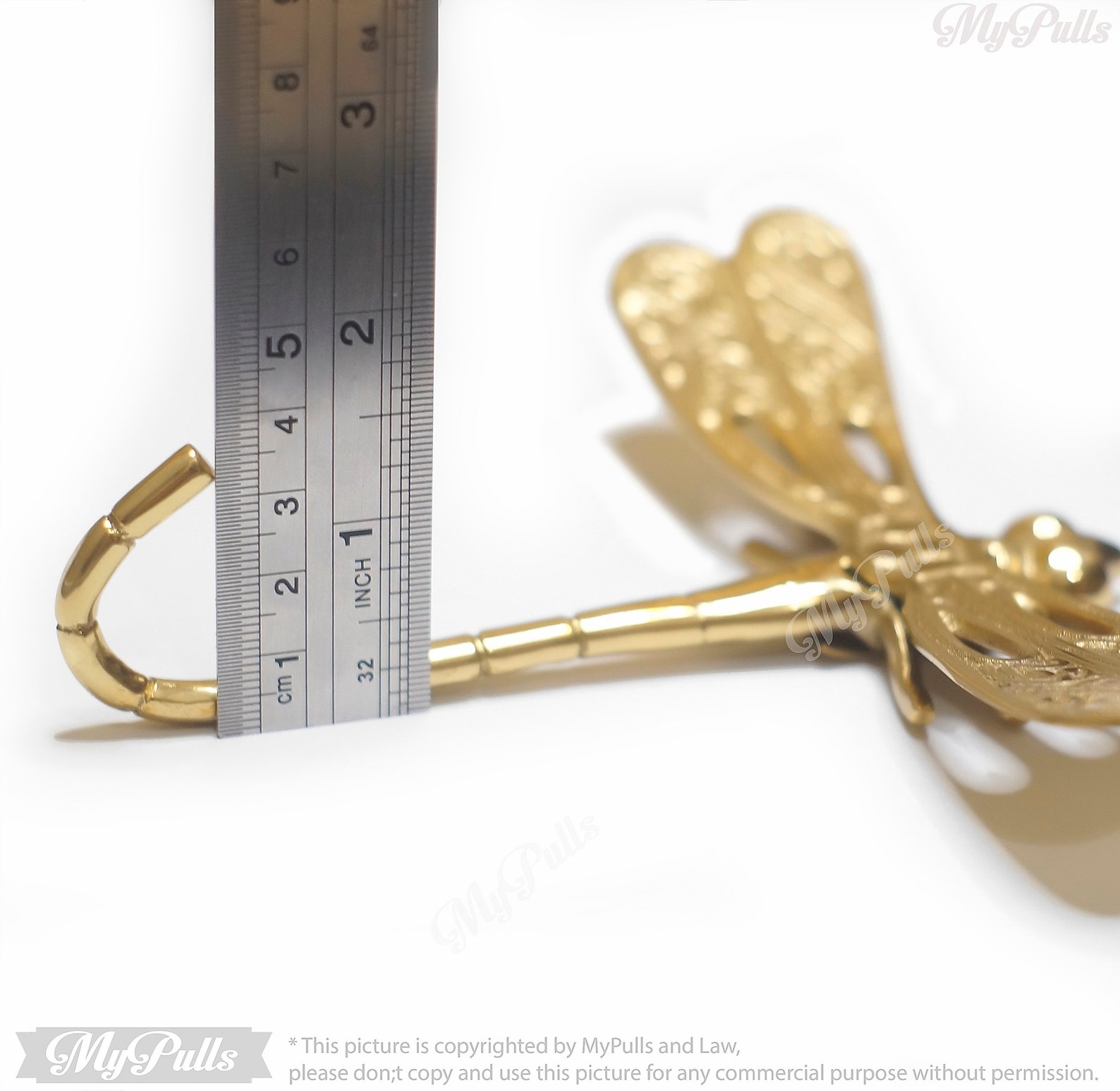 5.43 Inches Solid Brass Dragonfly Wall Hook Gold Color | Etsy