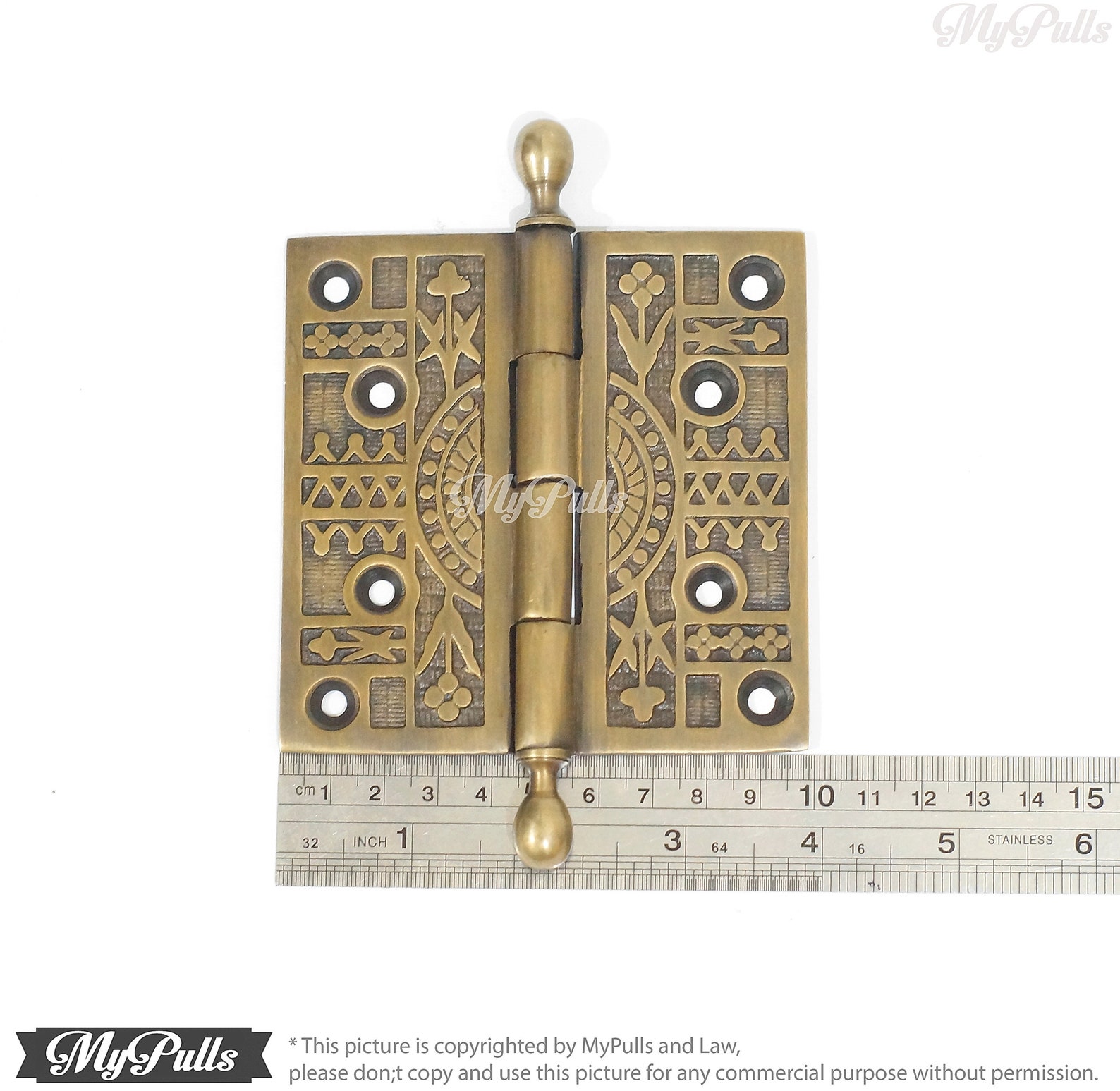 2 Pcs Solid Brass Door Hinges Classic Door Hinges With | Etsy