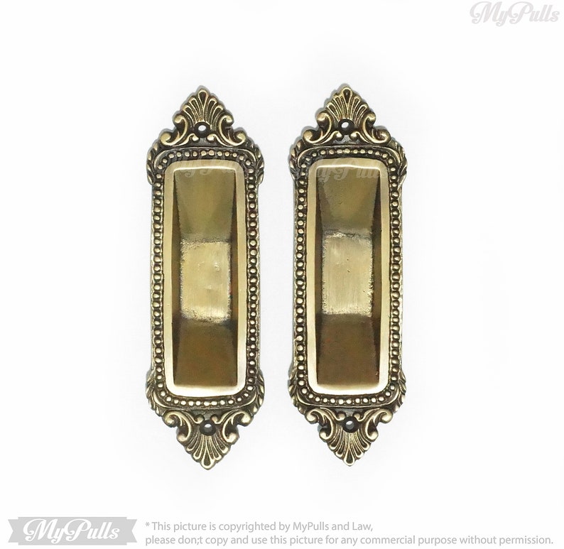 Solid Brass Sliding Pocket Door Handle Elegant Victorian - Etsy