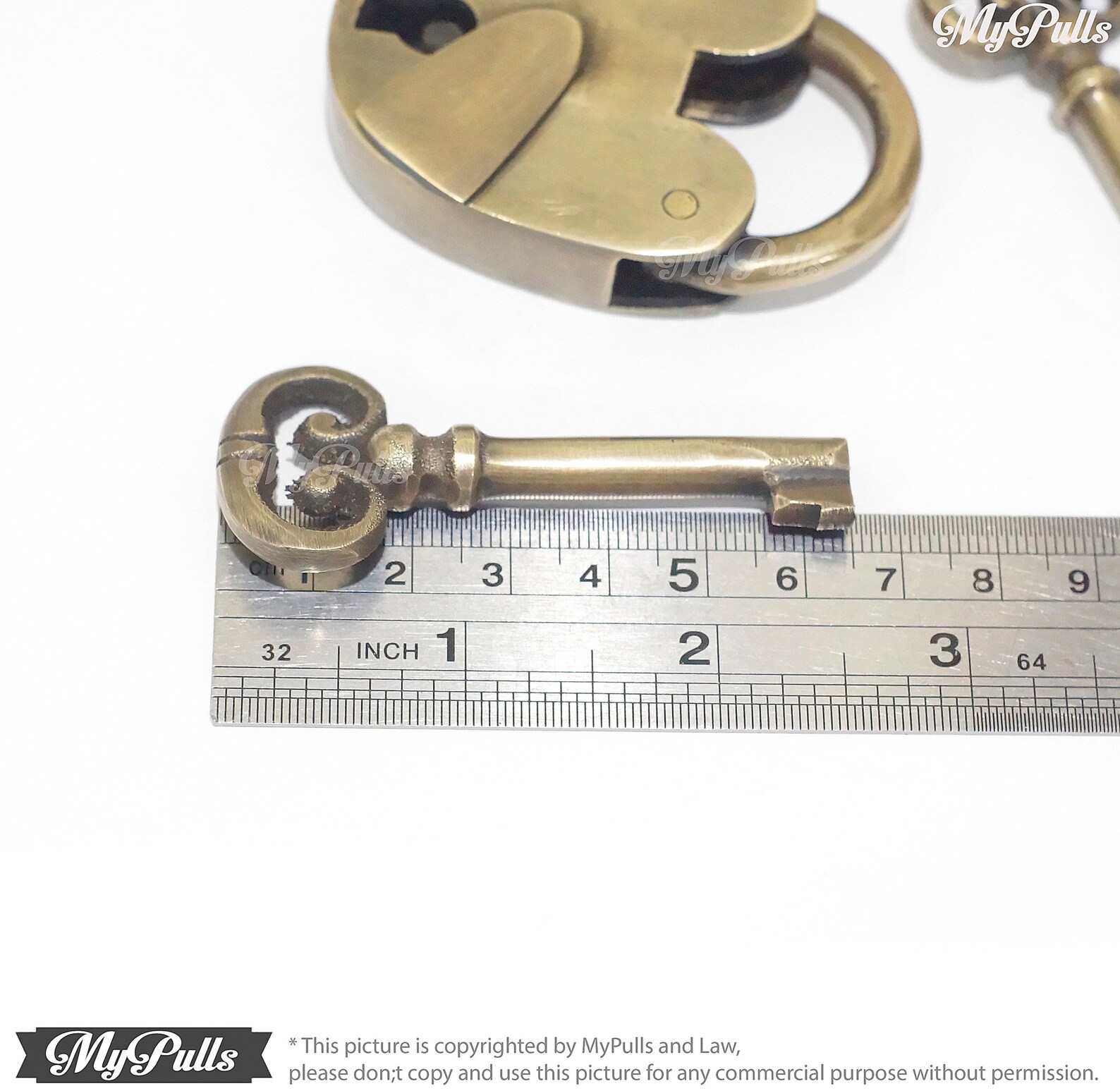 FREE SHIPPING Solid Brass Round hook Padlock With Skeleton | Etsy