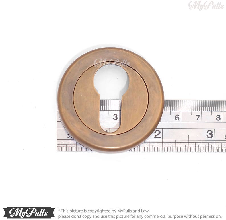 Set 2 Brass Old Retro Escutcheon Key Hole / Concealed Fix Euro | Etsy