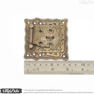 Solid Brass Old Padlock and Engraved Latch | Classic Cabinet, Box Brass ...