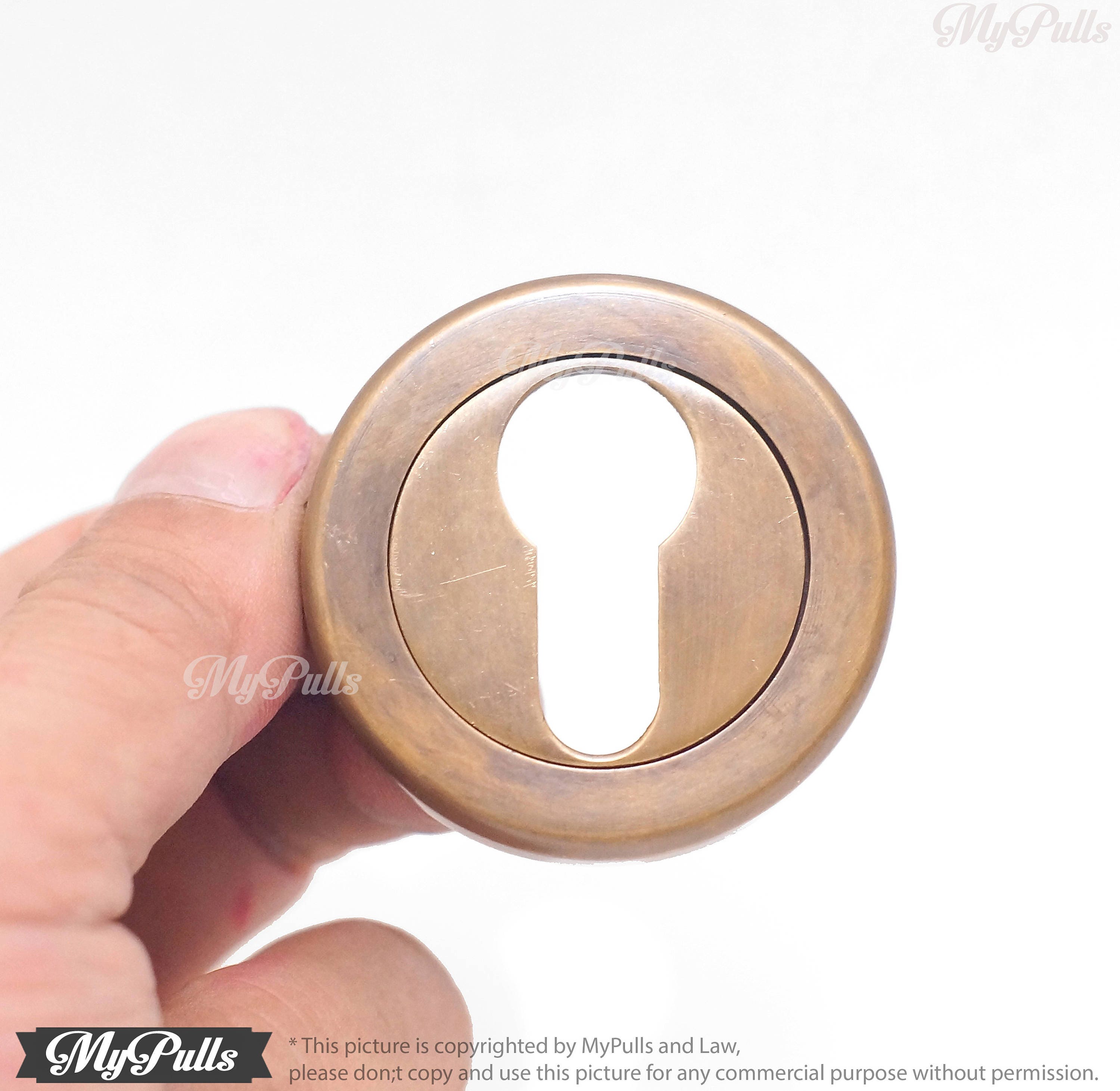 Set 2 Brass Old Retro Escutcheon Key Hole / Concealed Fix Euro | Etsy