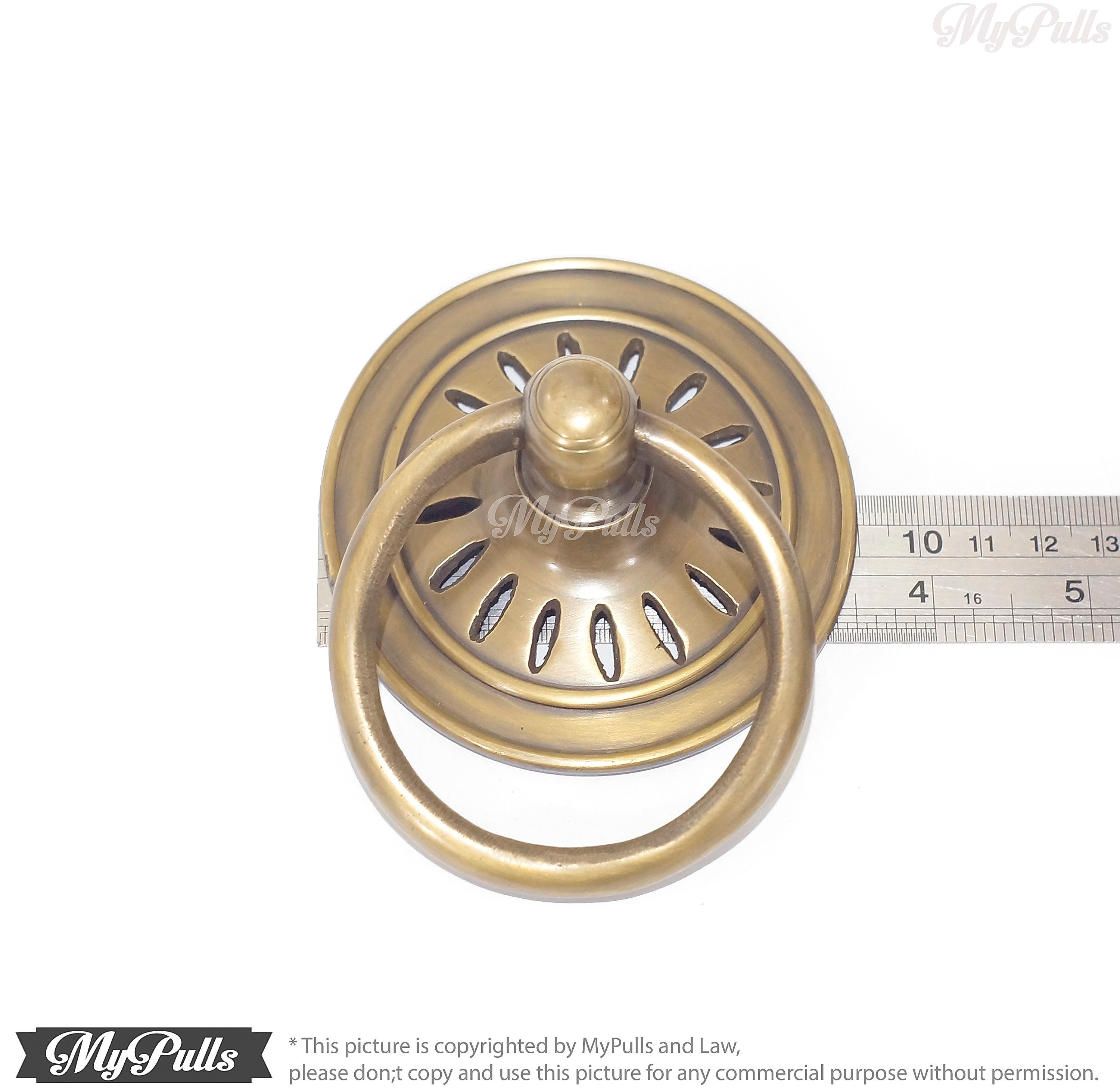 3.54" 2 Pcs Solid Brass Big Round Ring Pull Handle | Brass Door Cabinet ...