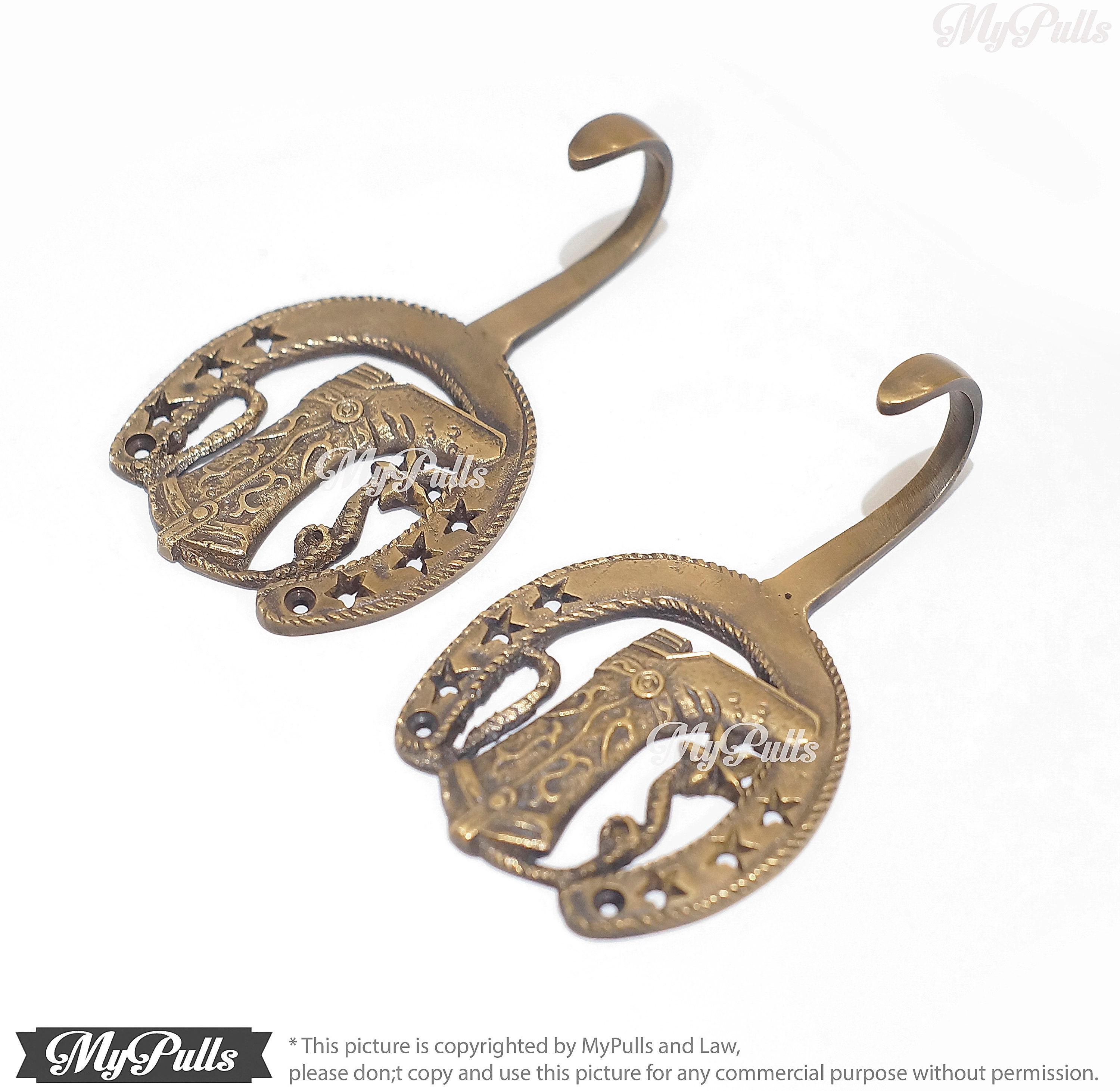 5.11" Inches Solid Brass Cowboy Boot Hook Hanger Wall Hook | Strong ...