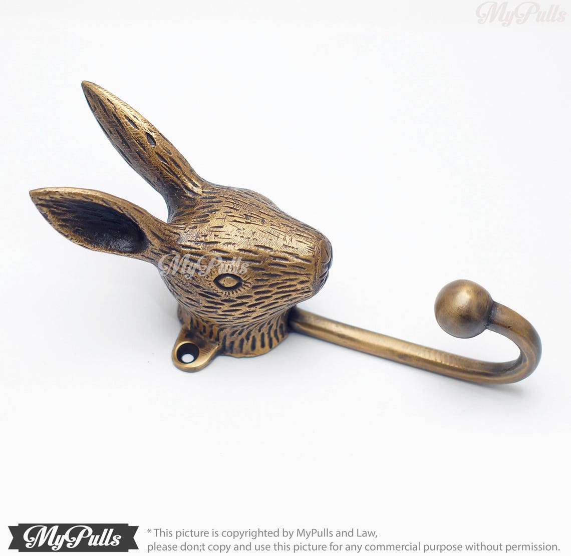 6.29 Inches Solid Brass Bunny Rabbit Animal Wall Hook - Etsy