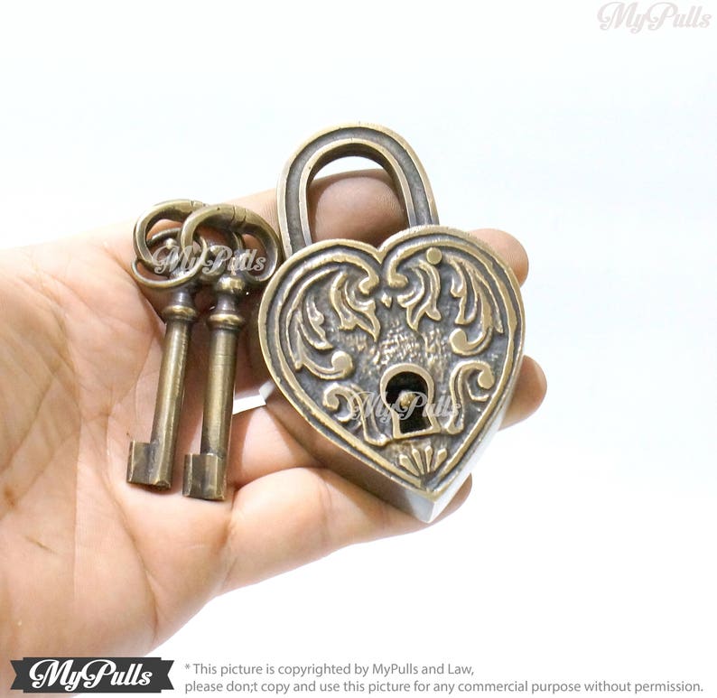 Solid Brass Engraved Love Lock Heart Lock Custom Lock - Etsy Norway