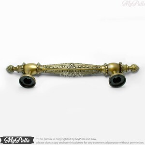 17.91" in Pair Solid Brass Retro Door Handle | Lotus Front Entry Door ...