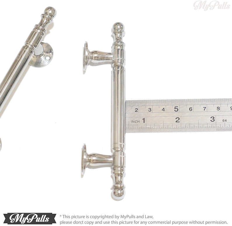 Solid Brass Western Drawer Handle Pulls With Polished Silver Chrome ...
