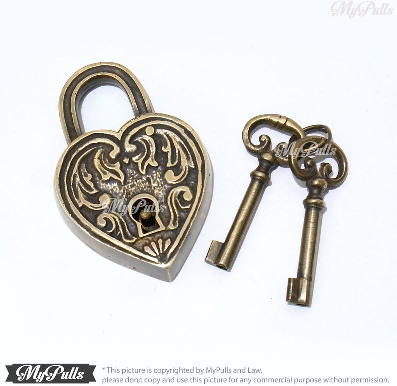 Solid Brass Engraved Love Lock Heart Lock Custom Lock - Etsy Norway