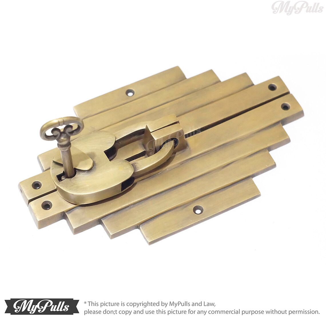 7.55 in Solid Brass Asian Bamboo Latch Door Safe Latch | Etsy